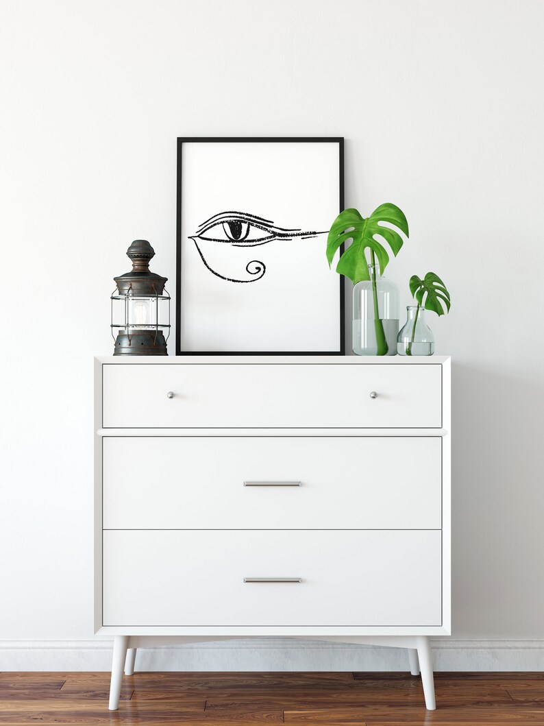 Egyptian Eye Painting - Minimal Egyptian Eye Art Printed on Beautiful ...