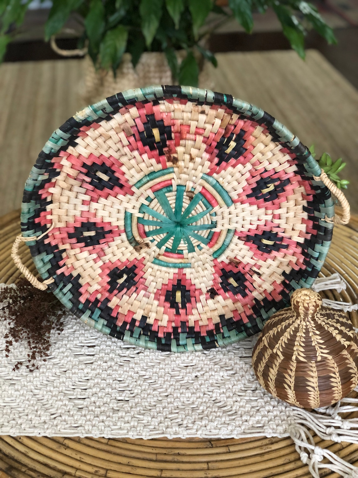 Vintage Handwoven Mayan Basket Tray Mayan Wall Basket | Etsy