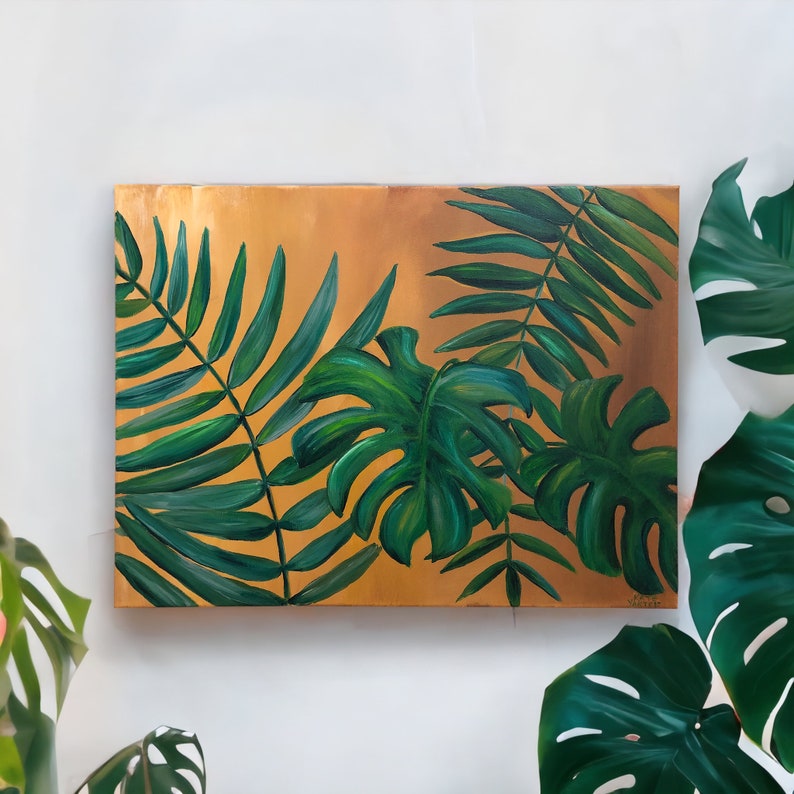 18x24 Tropical Palms Painting by Kate Yarter - Original Acrylic ...