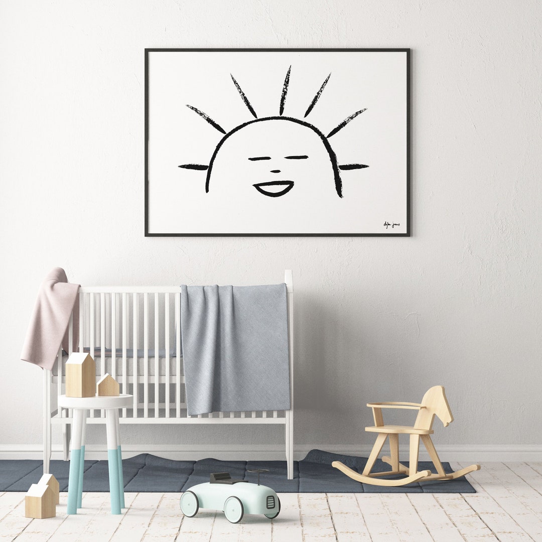 Sunshine, Sun Painting, Hand Painted, Sun Art, Sunrise, Sun, Kids Room ...