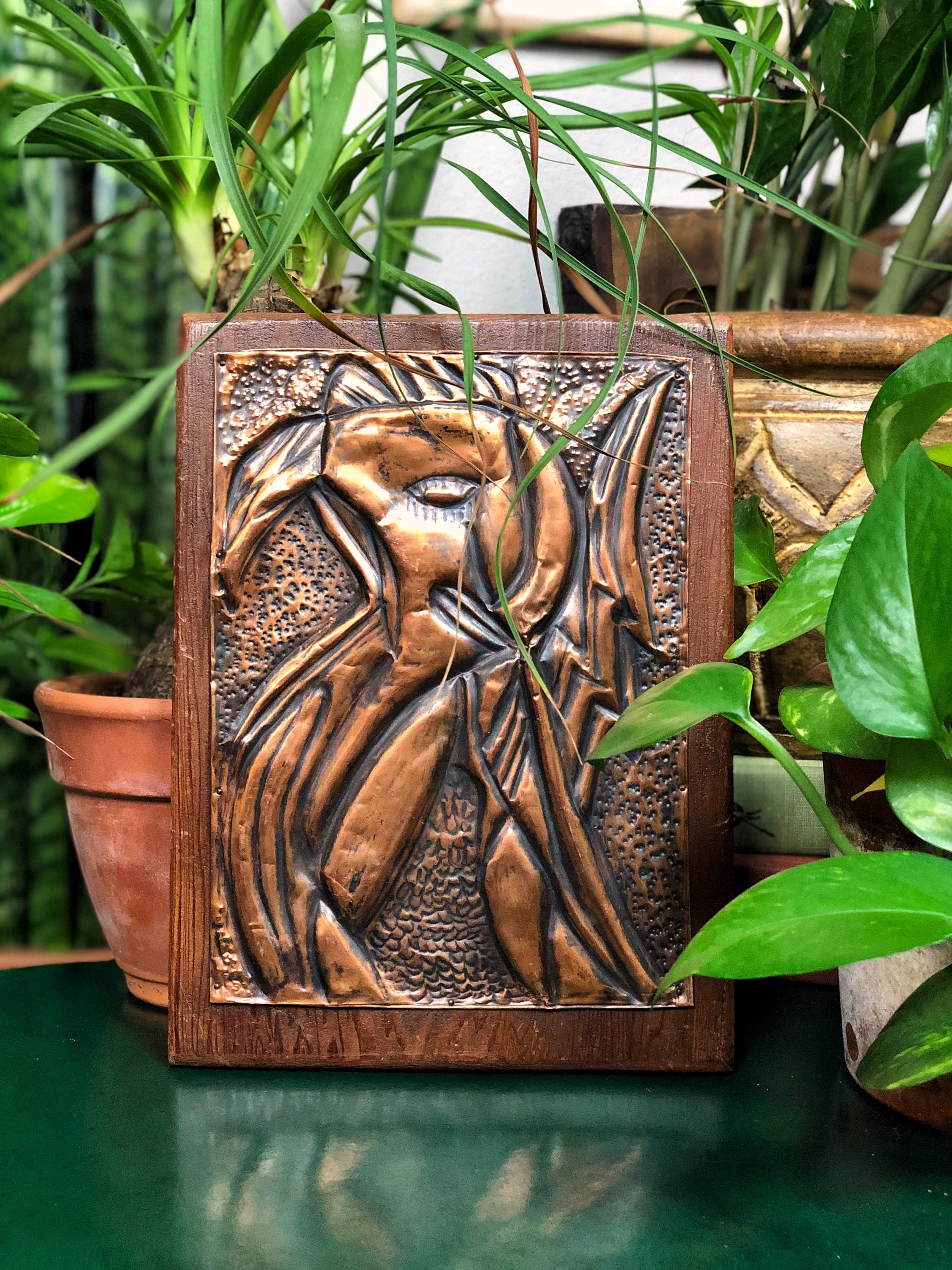 1970s Copper Relief Vintage Tropical Bird Art One of a | Etsy