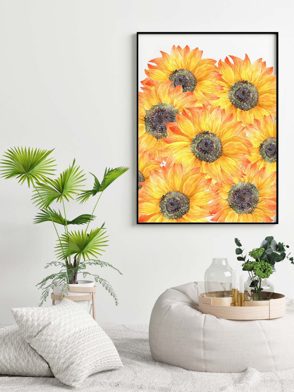 Hand Painted Sunflowers Beautifully Printed Sunflower - Etsy