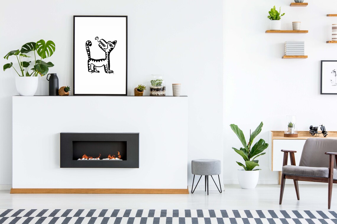 Mayan Tiger Inspired Art Print Hand Painted Mayan Folk Art - Etsy