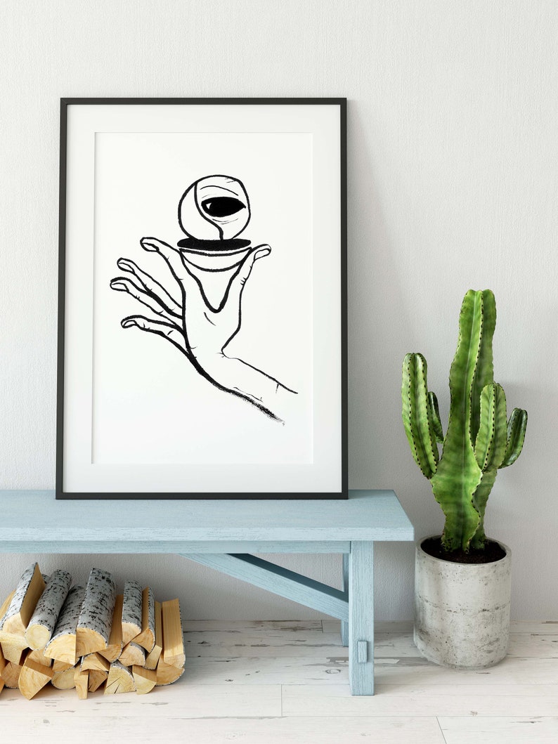 Alien Fine Art Print Hand Painted Alien Compact Mirror - Etsy