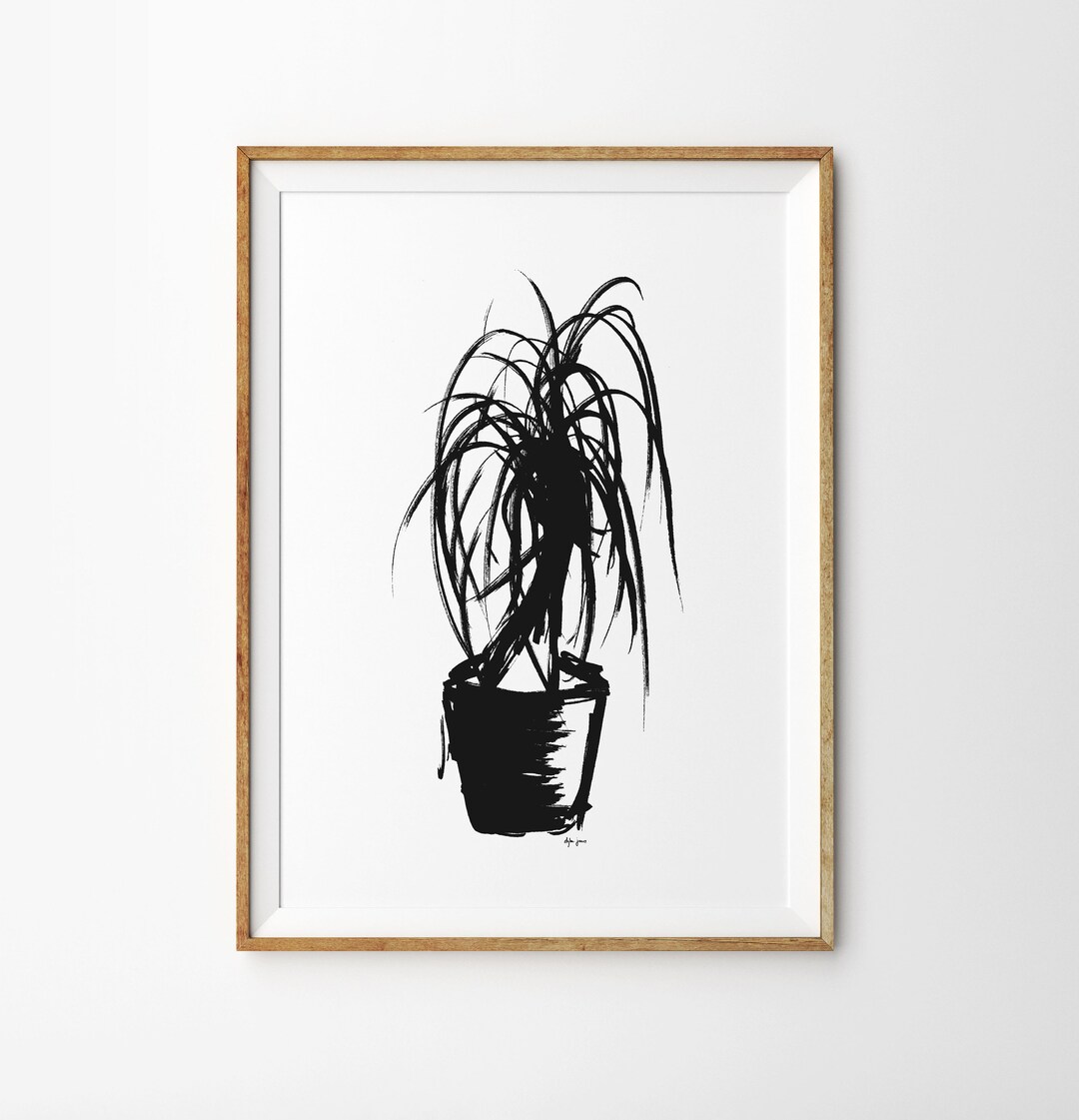 Palm Tree Print, Black and White Art, Hand Drawn Art, Palm Tree ...