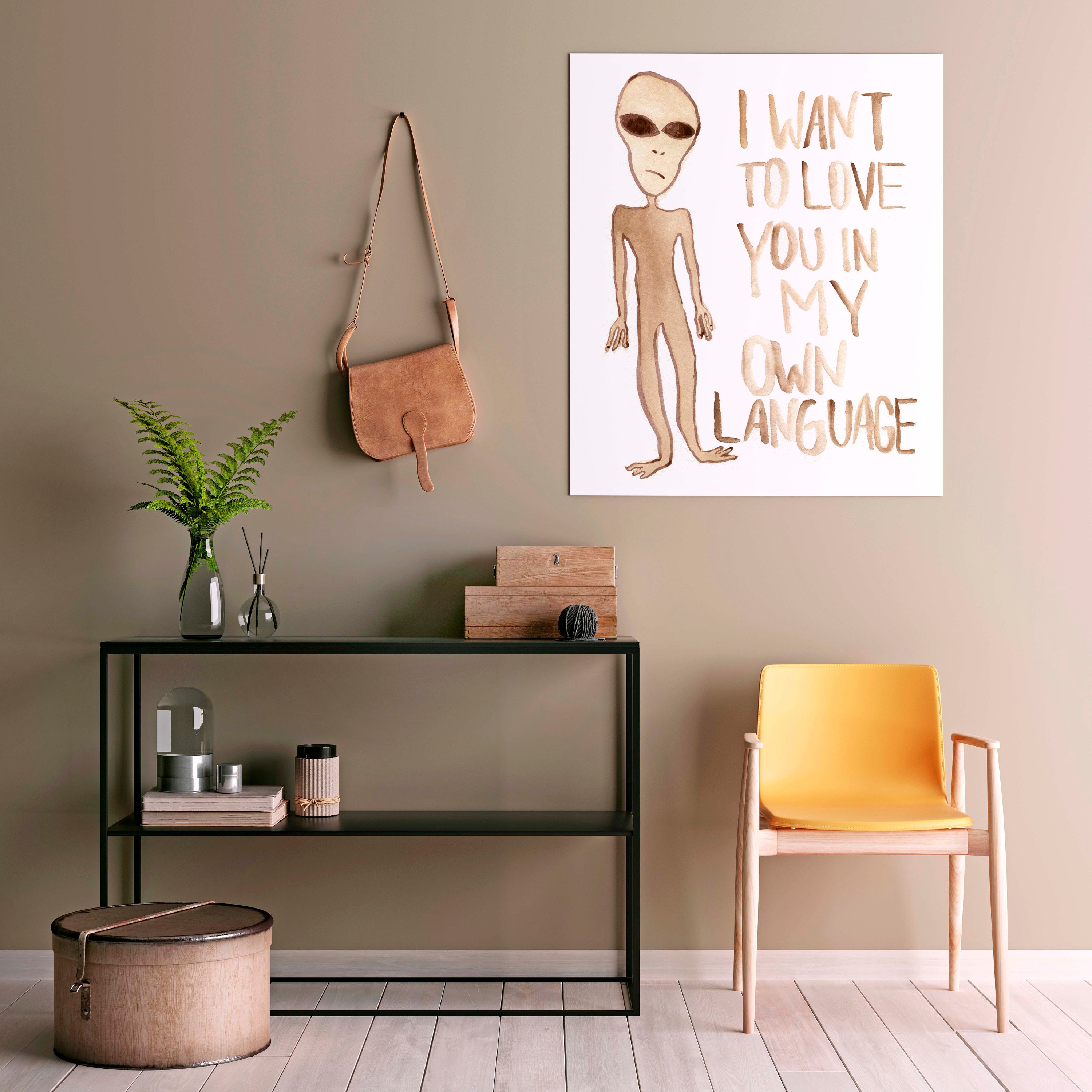 WATERCOLOR Alien Art Print Hand Painted Alt J Lyric and - Etsy