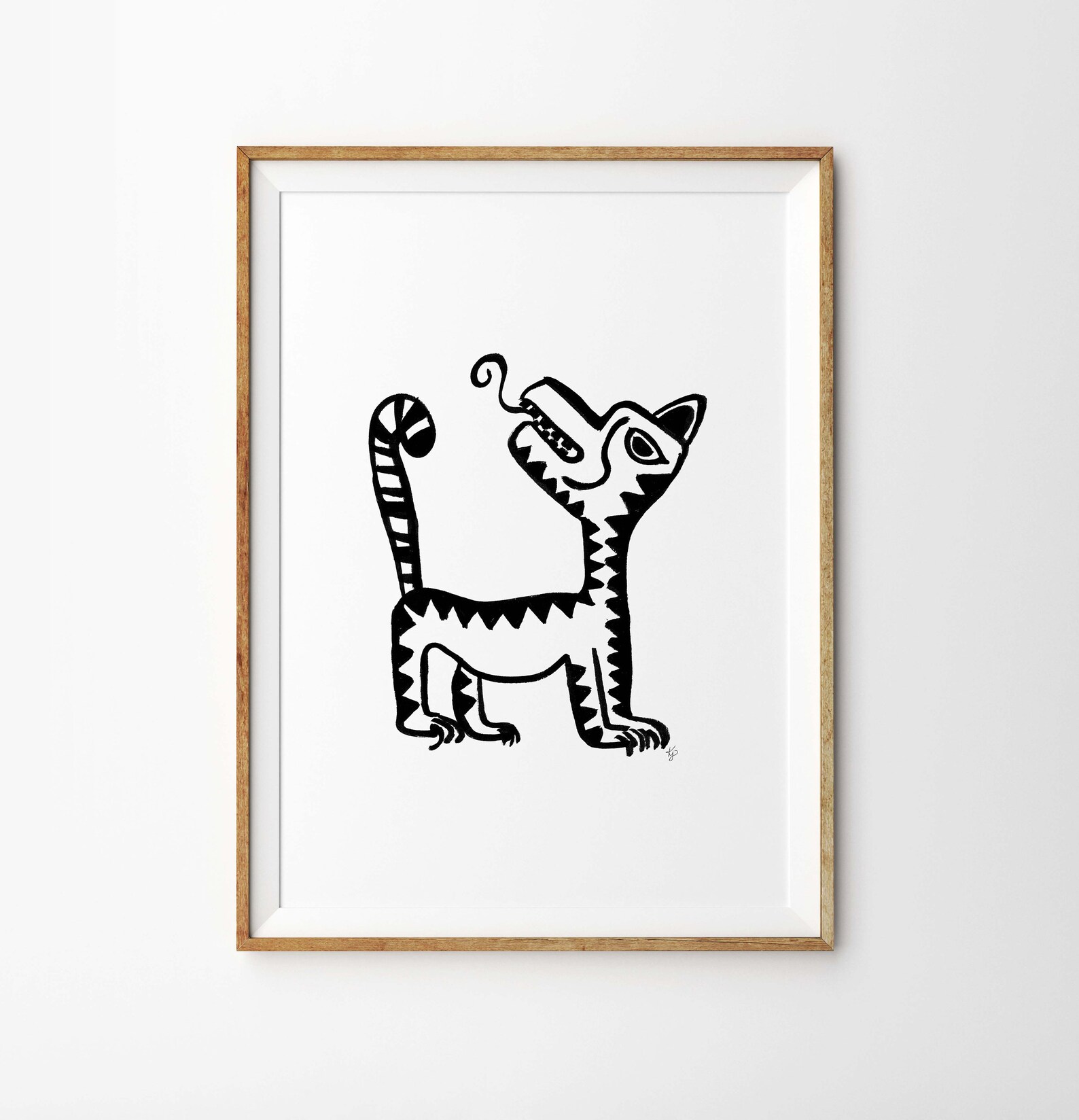 Mayan Tiger Inspired Art Print Hand Painted Mayan Folk Art - Etsy