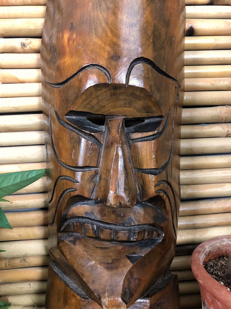 Vintage 1970's Polynesian Tribal Mask Hand Carved and - Etsy