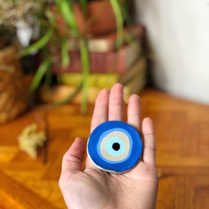 Handmade Hand Painted Evil Eye Clay Plate for | Etsy