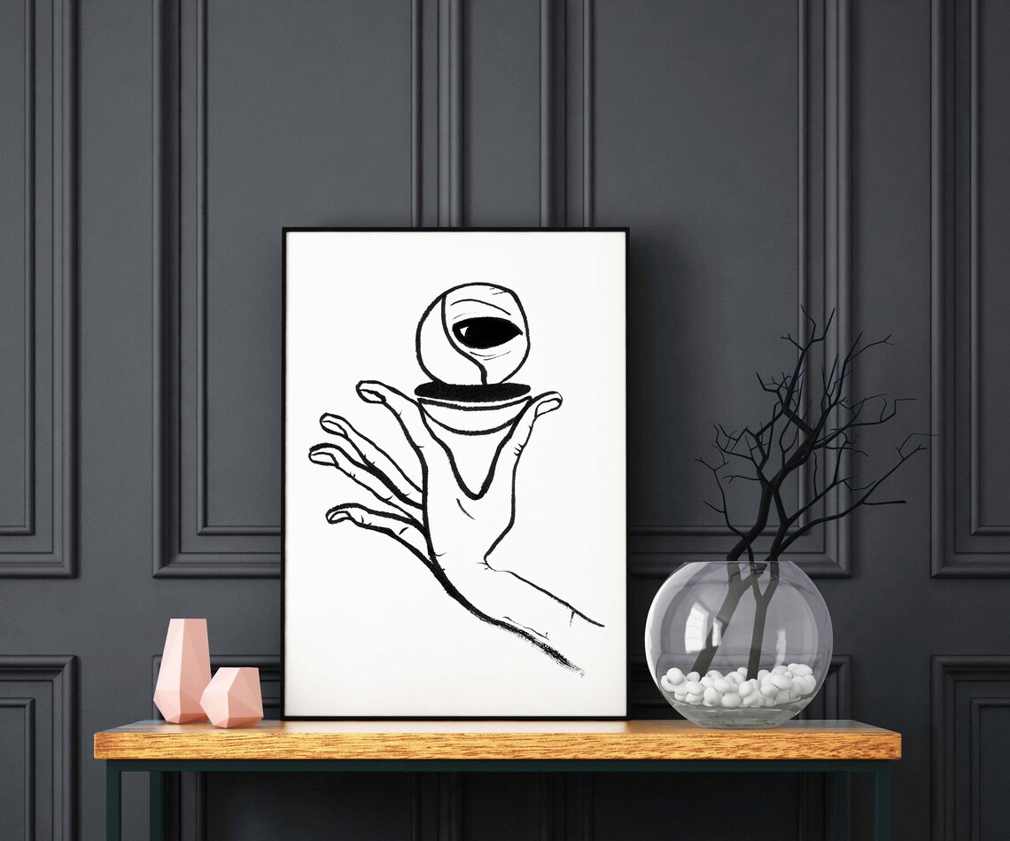 Alien Fine Art Print Hand Painted Alien Compact Mirror | Etsy