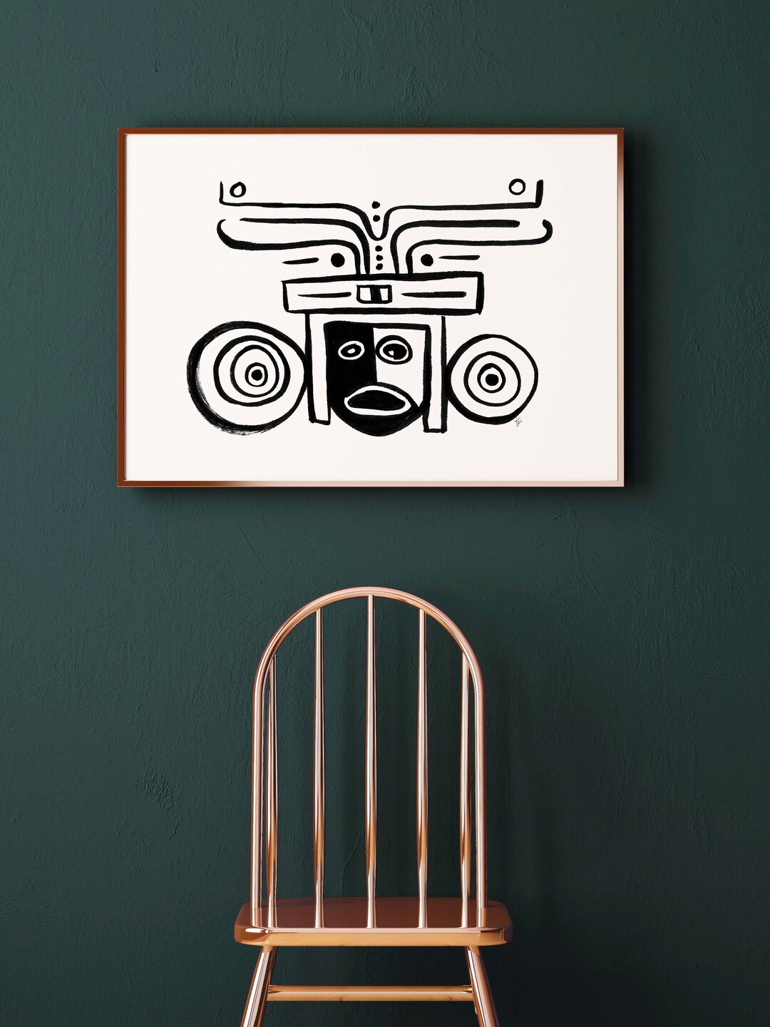 Mayan Style Art Print - Hand Painted Minimal Mayan Folk Art Printed on ...
