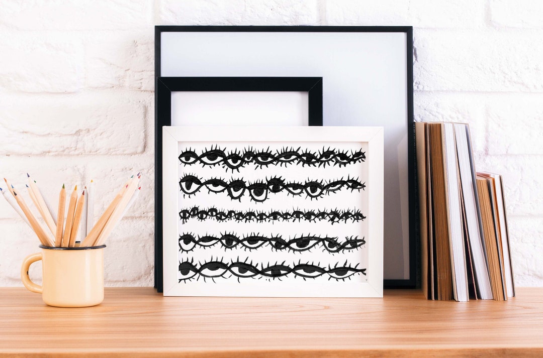 Eyes All Over Art Print by Kate Yarter - Hand Painted Eyes Wall Print ...