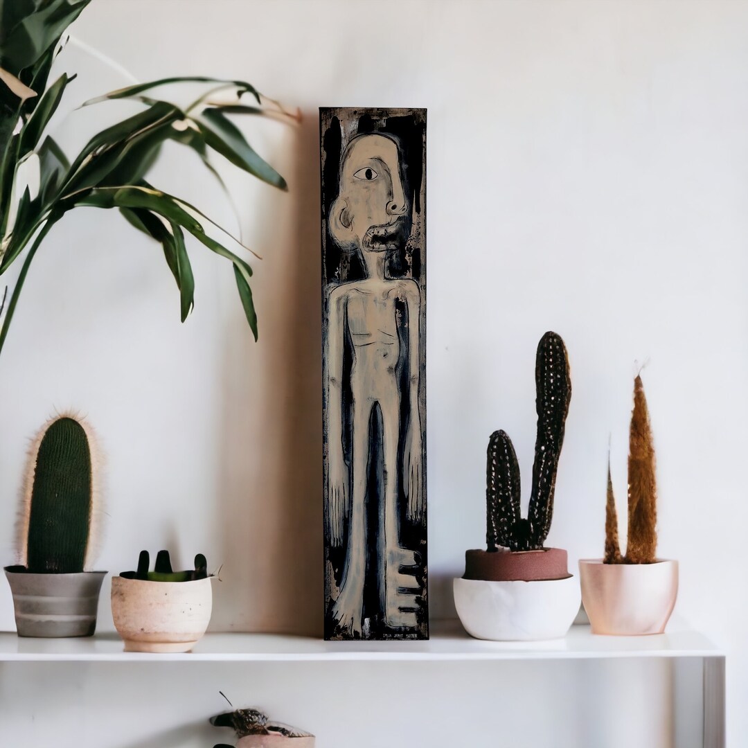 12x59” Expressionist Portrait Painting by Dylan Yarter - Original ...