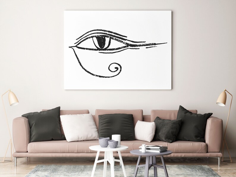 Egyptian Eye Painting - Minimal Egyptian Eye Art Printed on Beautiful ...