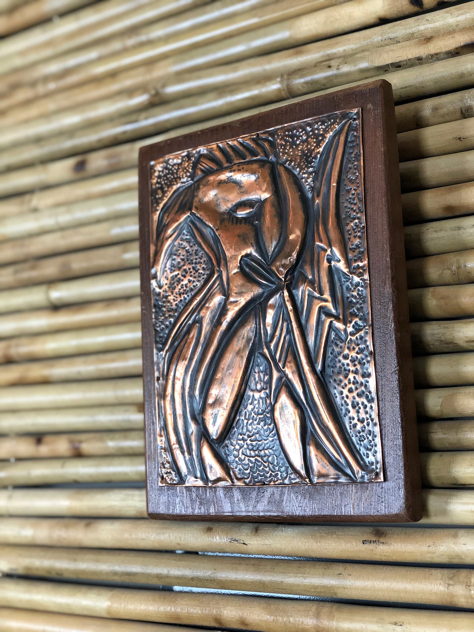 1970s Copper Relief Vintage Tropical Bird Art One of a | Etsy