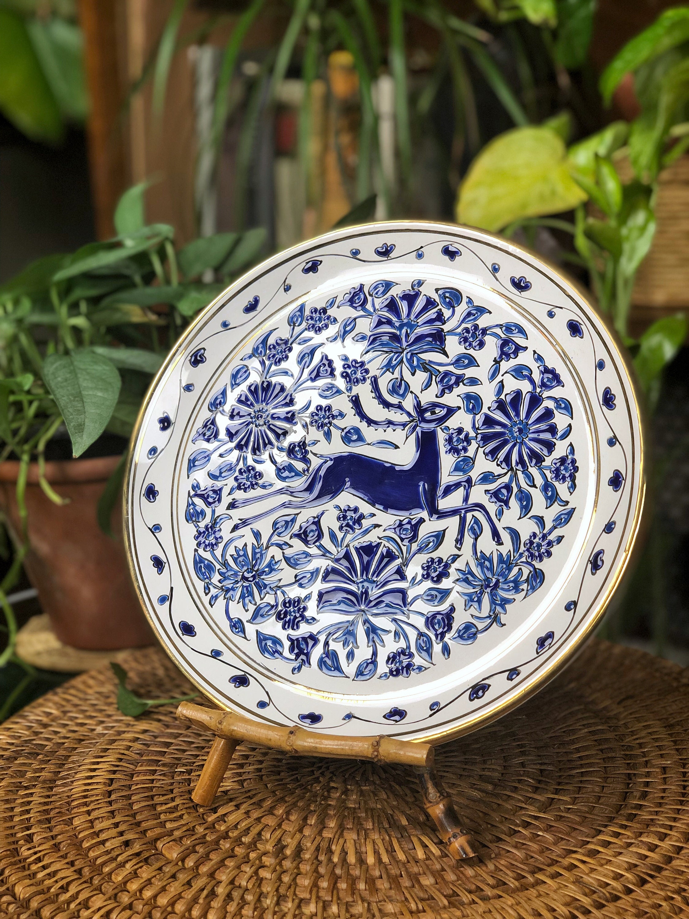 Set of 2 1950's Vintage Dakas Ceramic 24K Gold Plates - Etsy