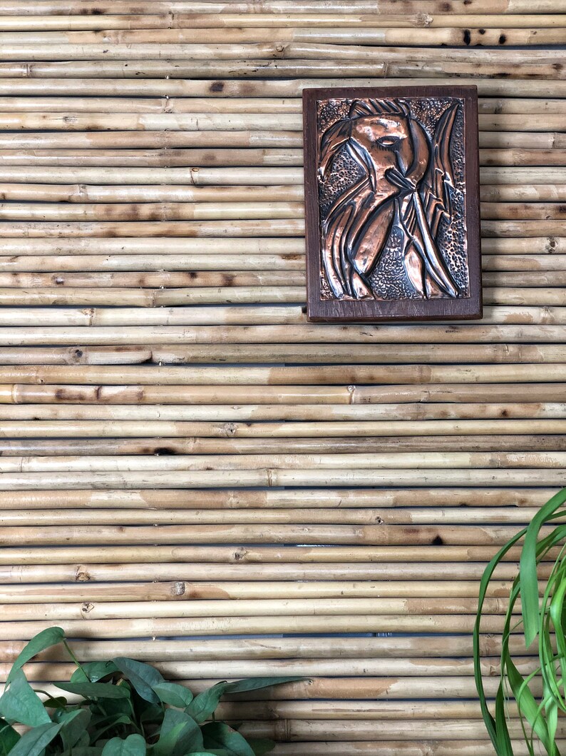 1970s Copper Relief Vintage Tropical Bird Art One of a | Etsy