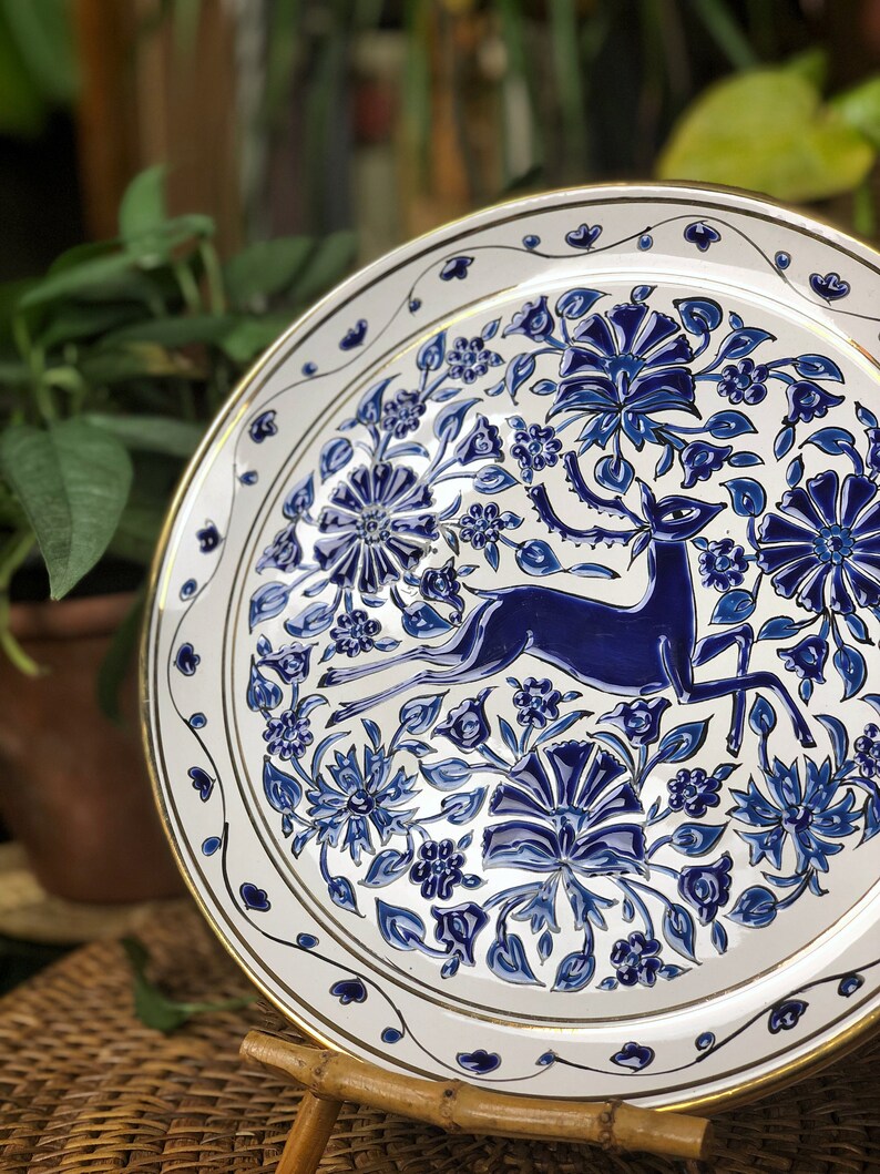 Set of 2 1950's Vintage Dakas Ceramic 24K Gold Plates | Etsy