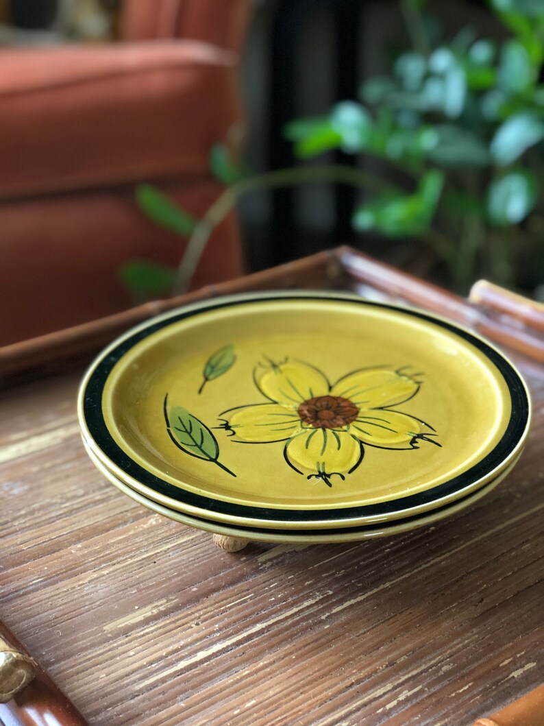 Vintage Stone Dessert Plate Set of 2 Designer's | Etsy