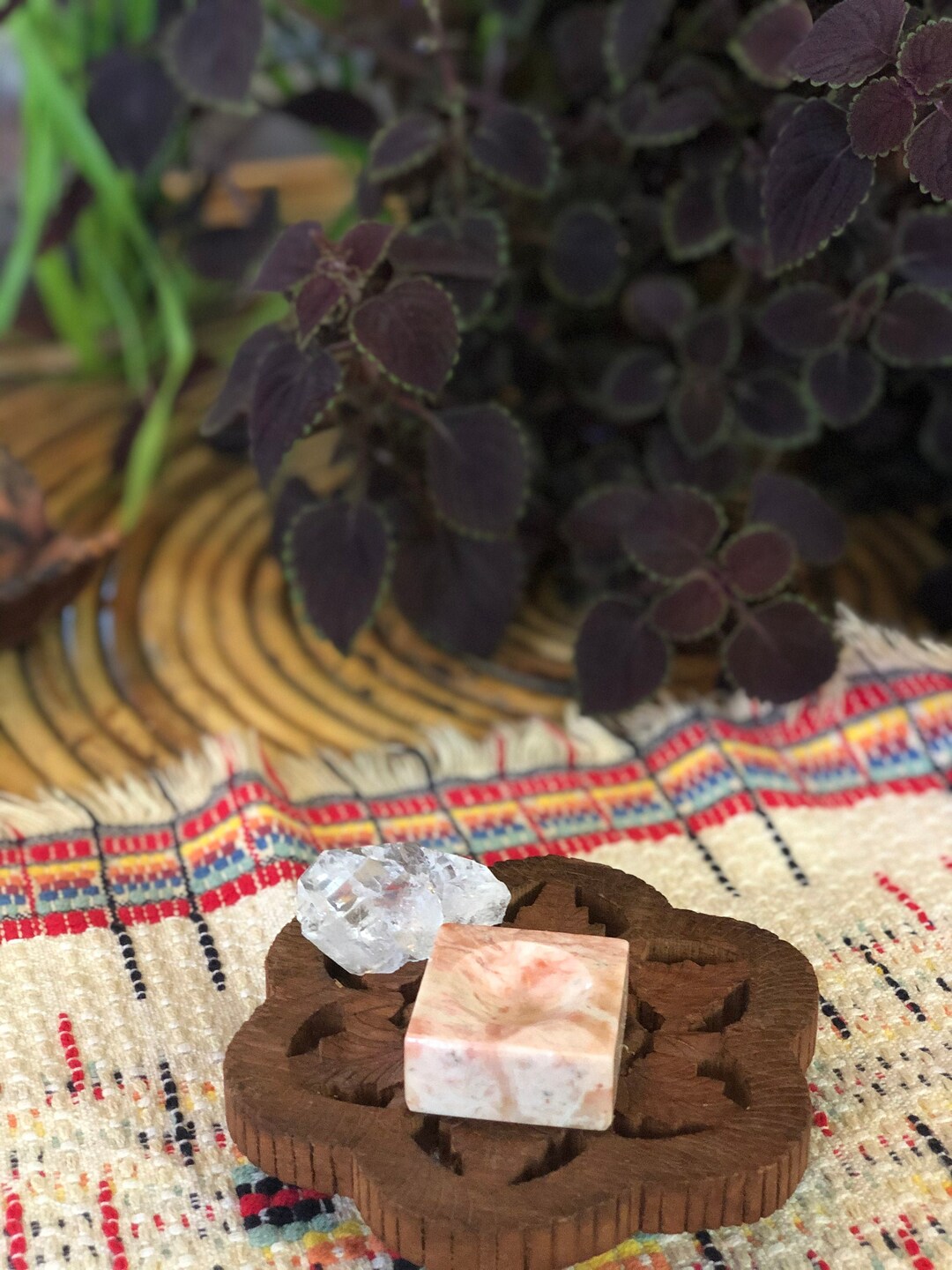 Pink Soapstone Stand for Gems and Jewelry Polished Gemstone Bowl Mini ...