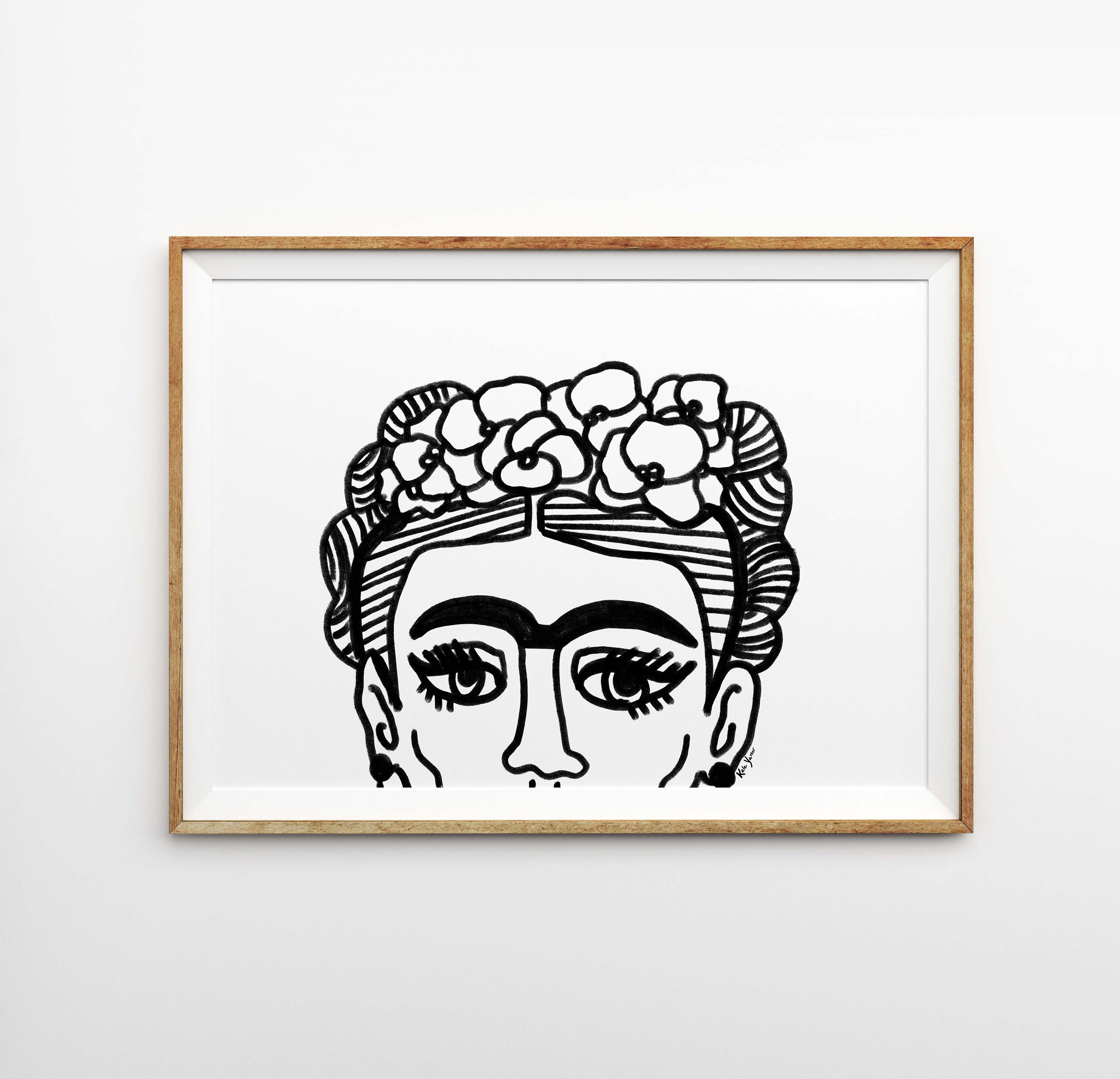 Frida Kahlo Portrait Illustration Minimal Frida Portrait - Etsy UK