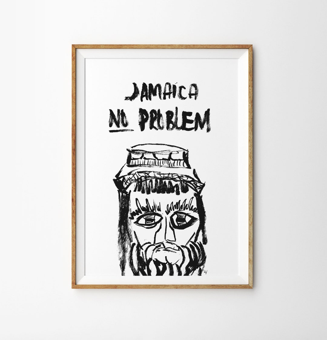 Jamaica No Problem Art Print - Hand Painted Minimal Jamaican Art ...