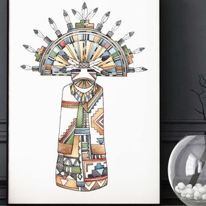 Hopi Inspired Kachina Art Print - Watercolor Hopi Kachina Inspired ...