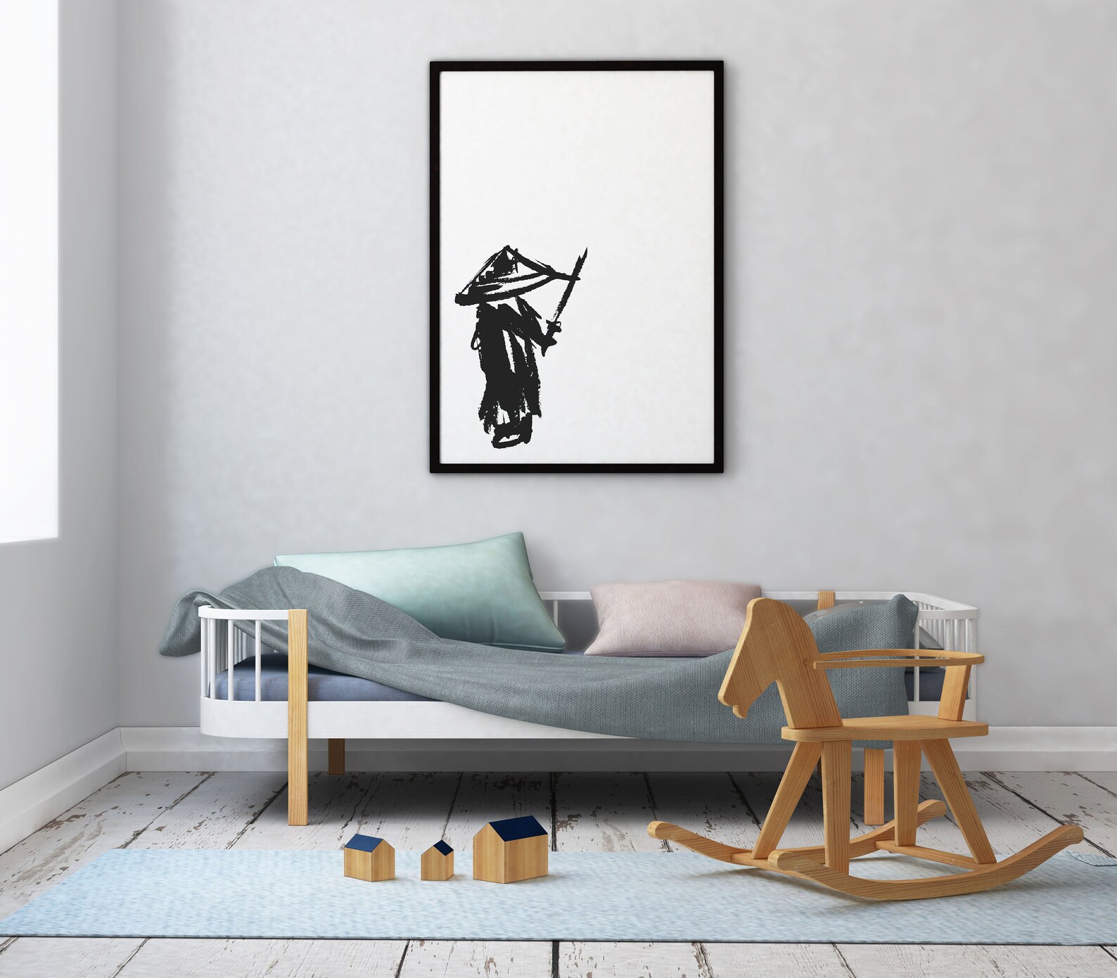 Japanese Monk Art Print Hand Painted Minimal Monk Printed on - Etsy