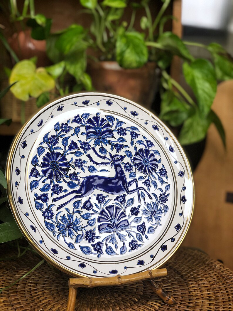 Set of 2 1950's Vintage Dakas Ceramic 24K Gold Plates | Etsy