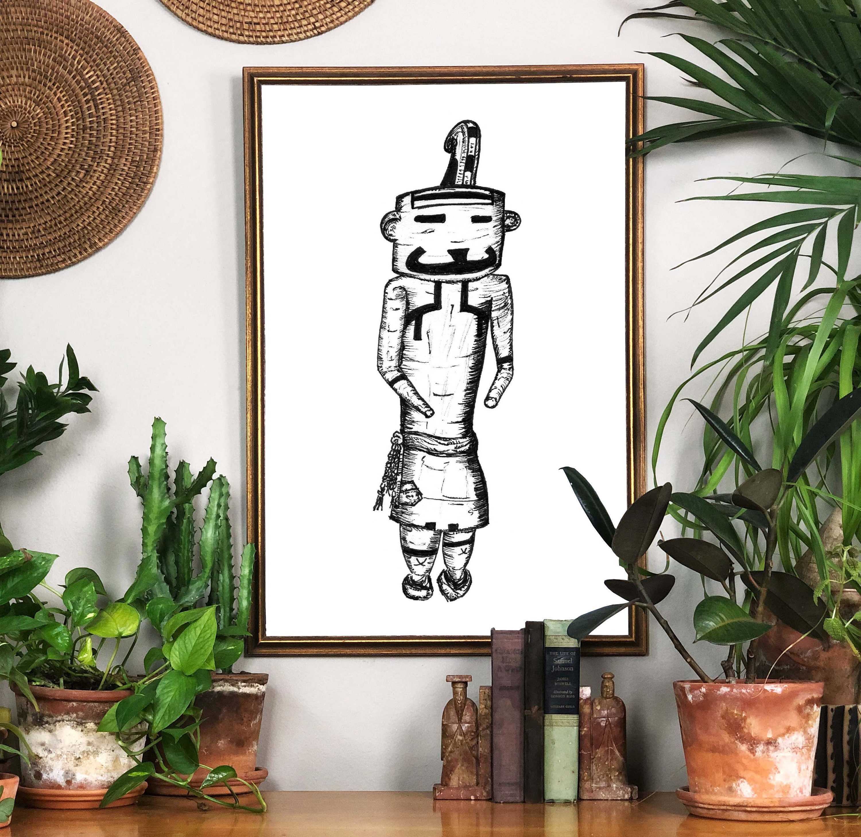 Hopi Kachina Inspired Art Print Hand-illustrated Hopi - Etsy