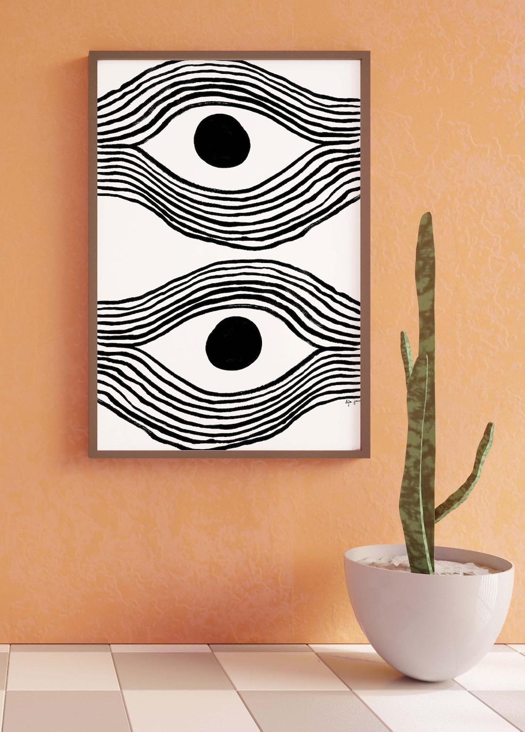Line of Sight by Dylan Yarter - Seeing Eye Illustration Wall Art - Hand ...