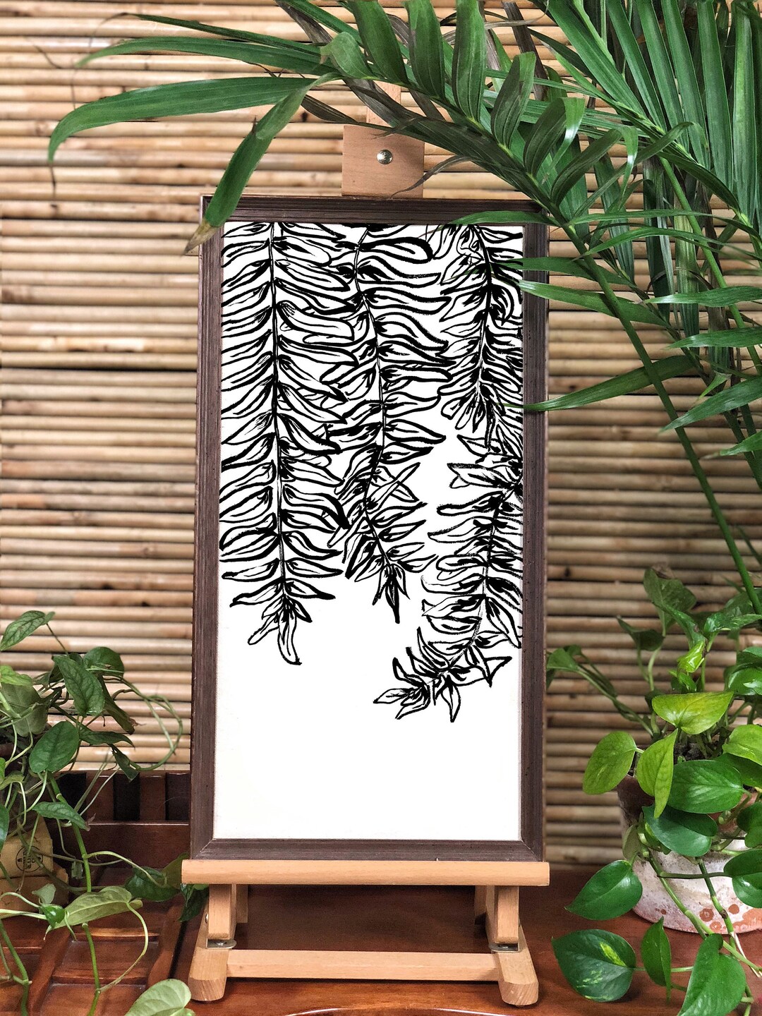 Fern Leaf Illustration Art Print - Hand Painted Fern Leaves Printed on ...