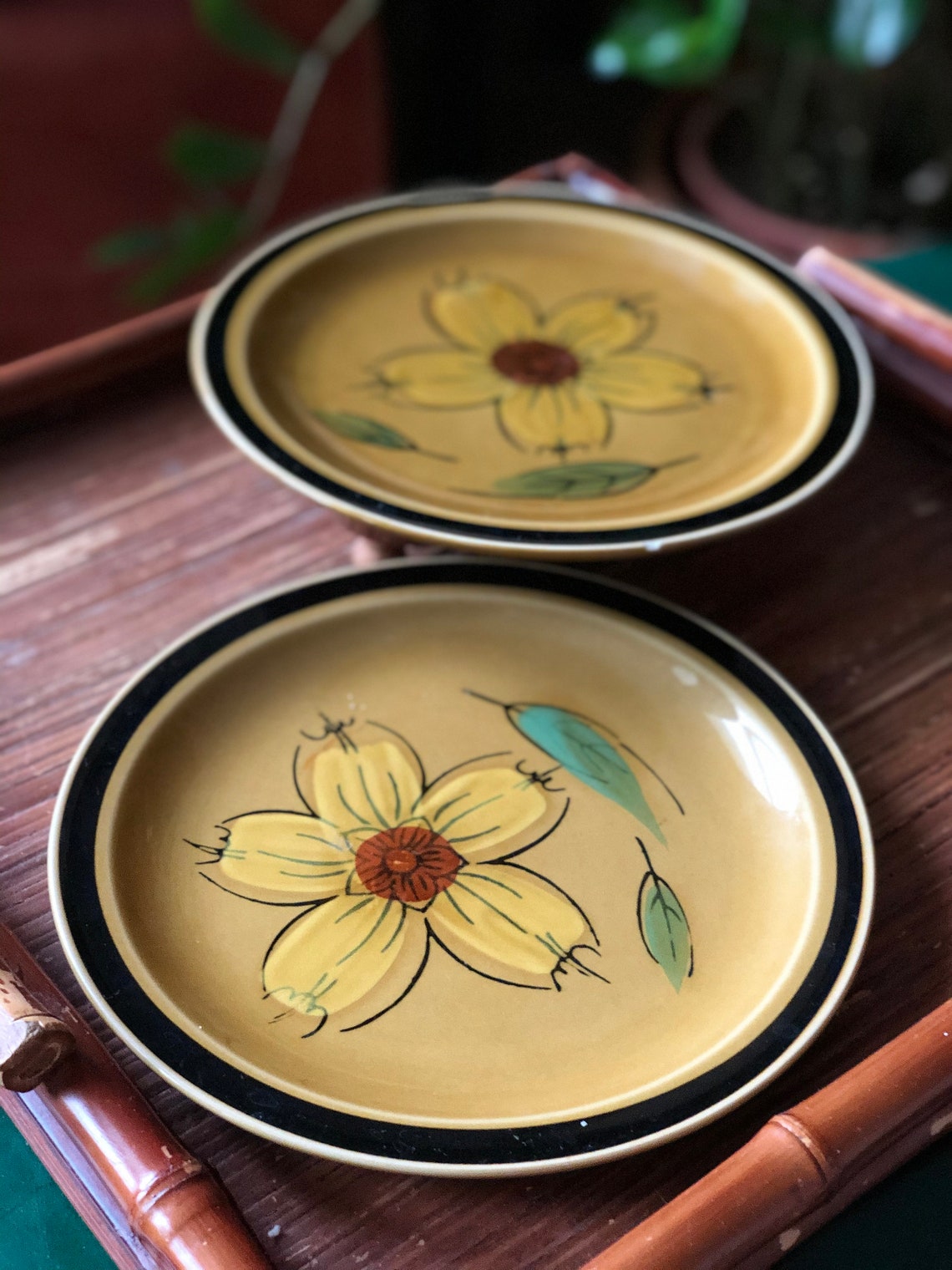 Vintage Stone Dessert Plate Set of 2 Designer's | Etsy