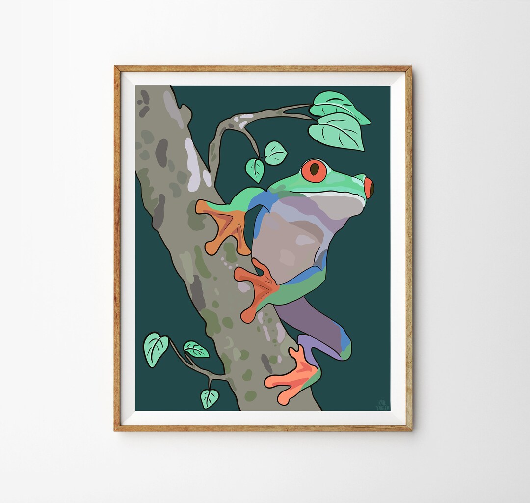 Tree Frog Digital Painting Fine Art Print by Kate Yarter - Hand ...