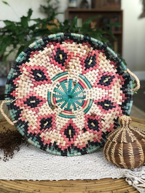 Vintage Handwoven Mayan Basket Tray Mayan Wall Basket | Etsy