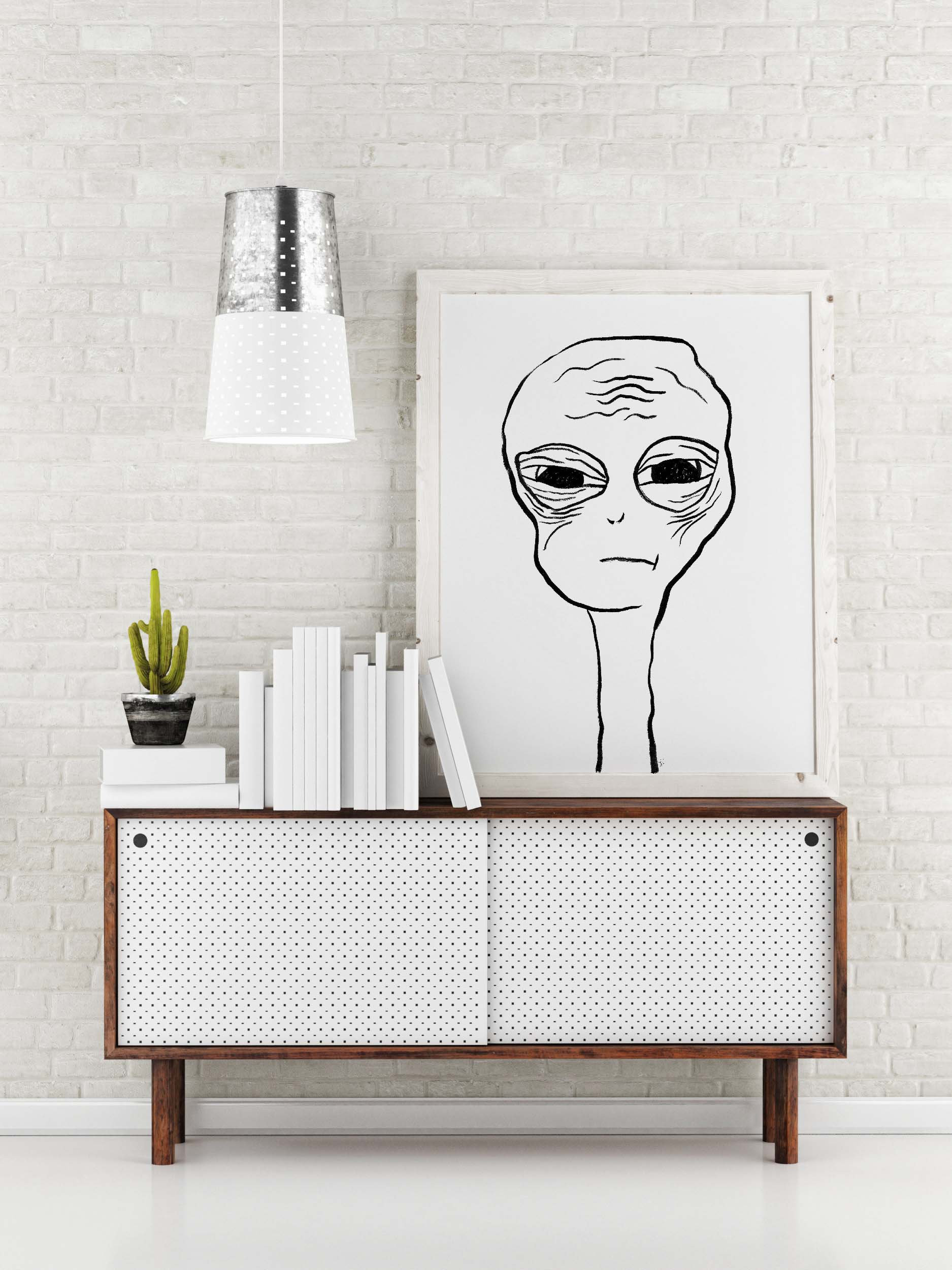 Alien Portrait Fine Art Print Hand Painted Alien Head - Etsy