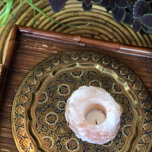 Pink Himalayan Salt Lamp - Pink Salt Candle Holder - Healing Pink Salt ...