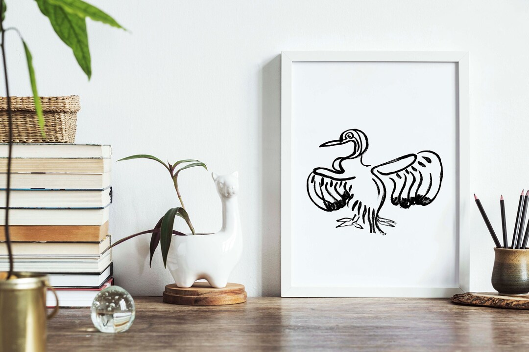 Chinese Bird Fine Art Print - Hand Painted Chinese Folk Art Bird ...