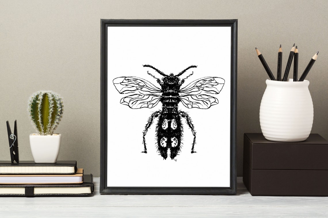 Hand Painted Art Insect Illustration Botanical Bug Bug Wall | Etsy