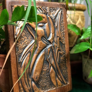 1970s Copper Relief - Vintage Tropical Bird Art - One of a Kind Copper ...