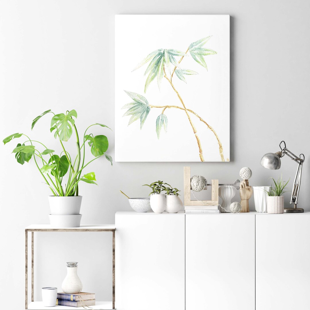 Bamboo Art Print - Hand Illustrated Watercolor Pencil Bamboo Printed on ...