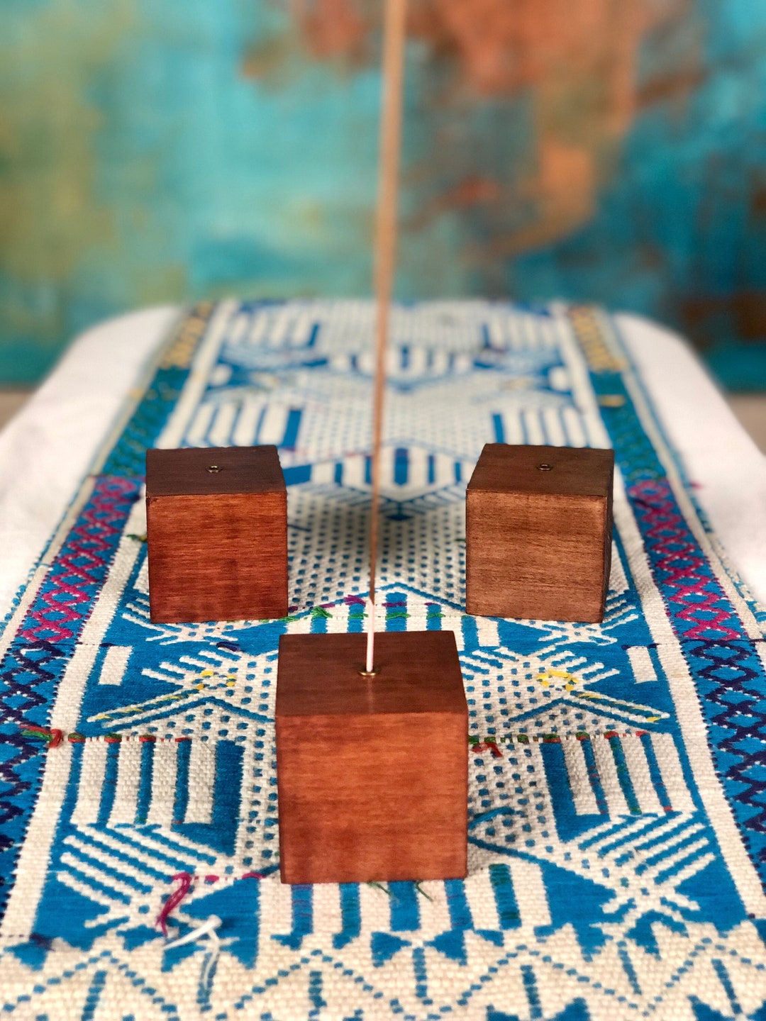 Handcrafted Wooden Incense Holder Hand Stained 2 Cube - Etsy