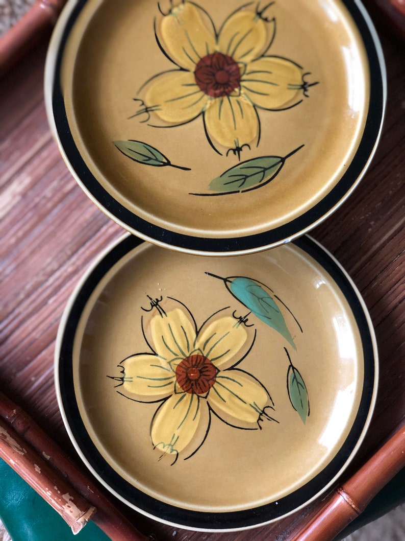 Vintage Stone Dessert Plate Set of 2 Designer's | Etsy
