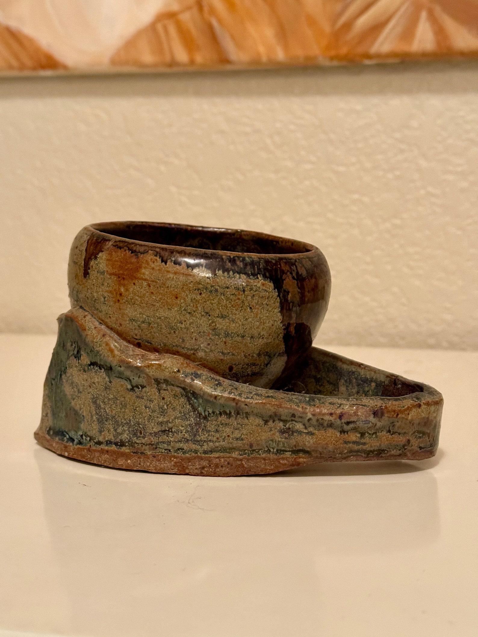 Vintage Handmade Stoneware Sculpture Jewelry Dish Beautifully Designed ...