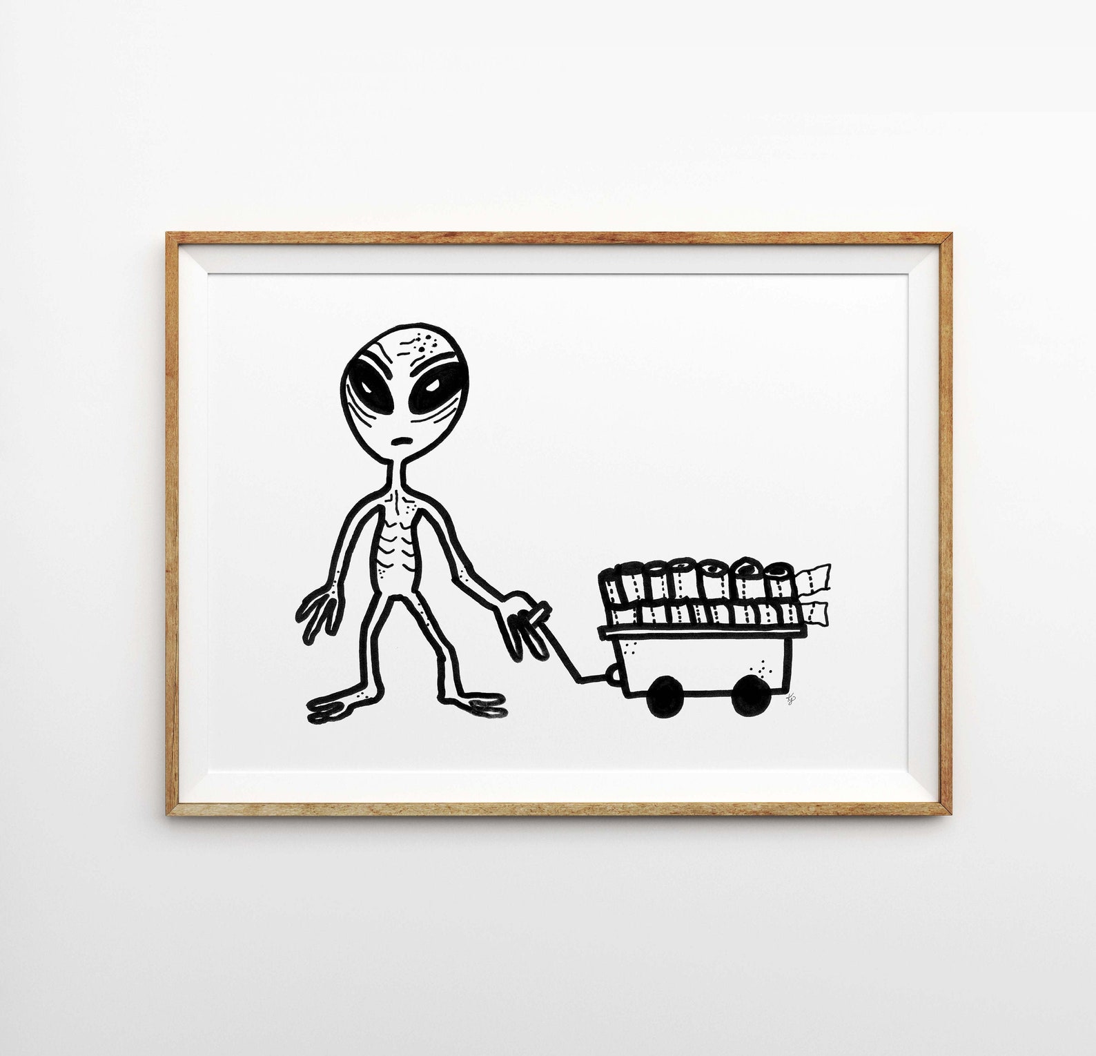 Funny Alien Toilet Paper Art Print Toilet Paper Outage 2020 - Etsy