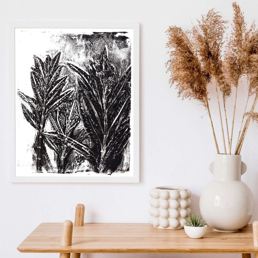 Butterfly Bush Monoprint by Kate Yarter - Hand Pressed Botanical ...