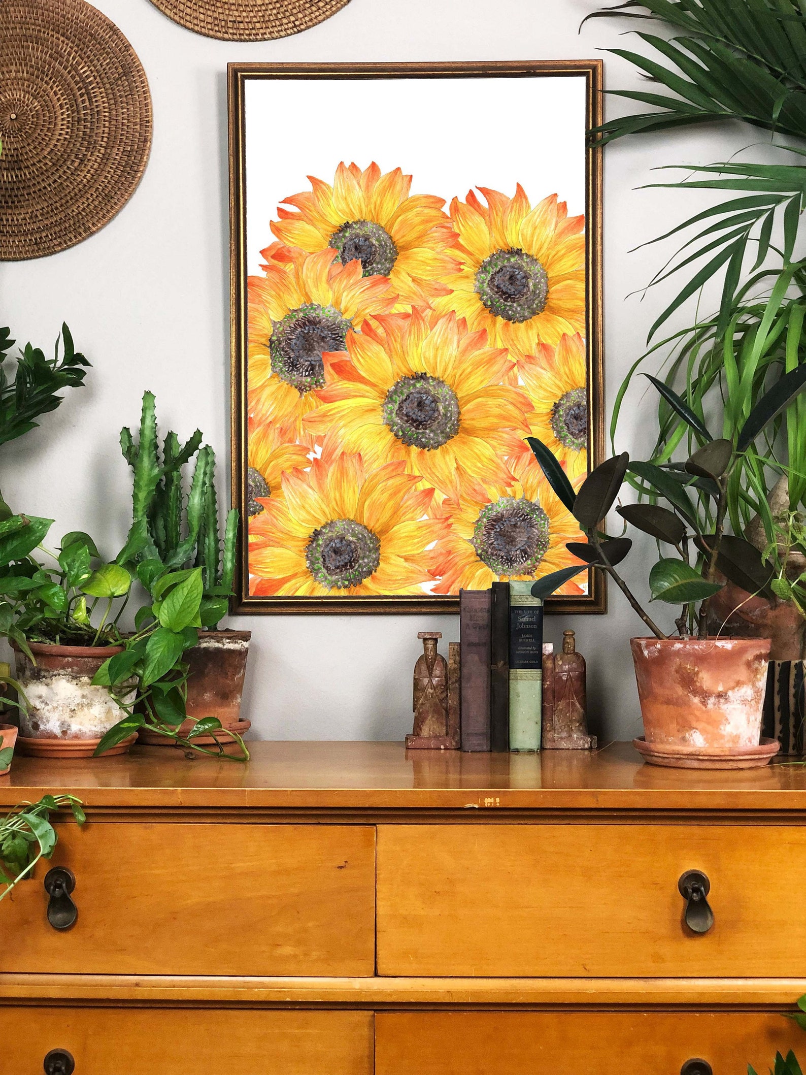 Hand Painted Sunflowers Beautifully Printed Sunflower - Etsy