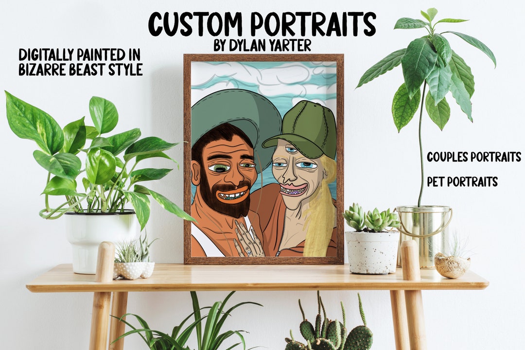 CUSTOM Portrait-bizarre Beasts Portrait Art -digitally Painted Cartoon ...