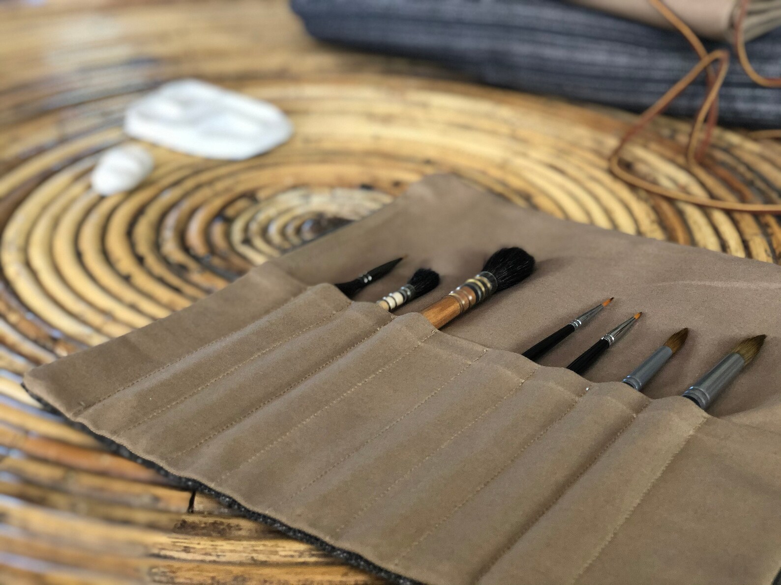 HANDMADE Artist Roll one-of-a-kind Fabric Organizer Roll for | Etsy