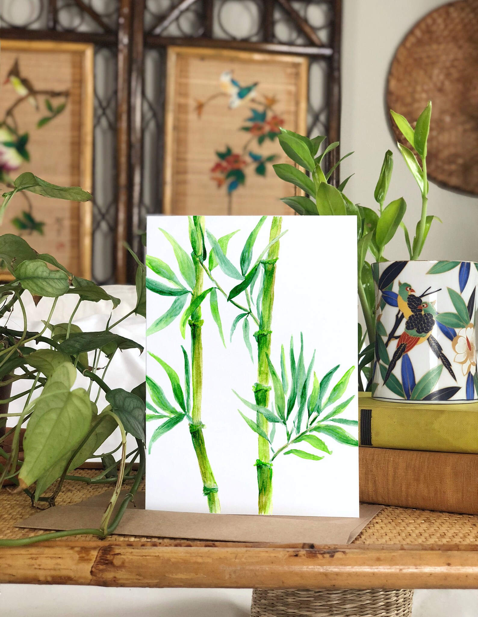 Watercolor Bamboo Art Print Hand Painted Bamboo Printed on - Etsy Hong Kong